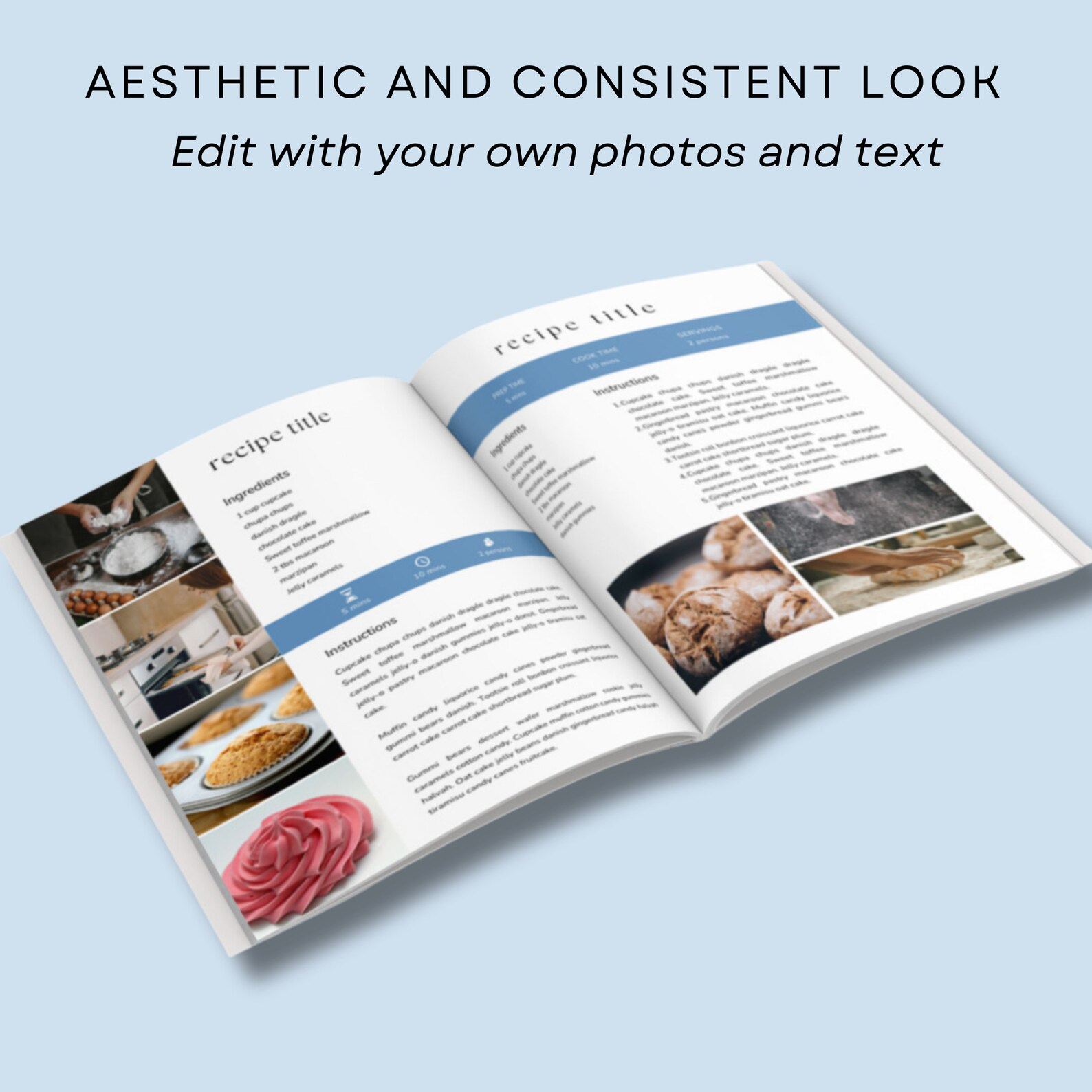 Canva Recipe Book Template: 75-page Cookbook Layout (digital Download ...