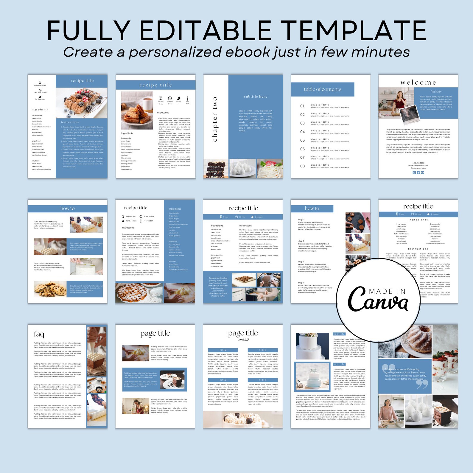 Canva Recipe Book Template: 75-page Cookbook Layout (digital Download ...