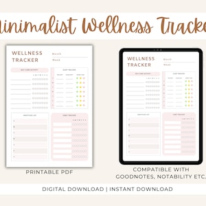 Wellness Tracker Template for Goodnotes Printable Health - Etsy