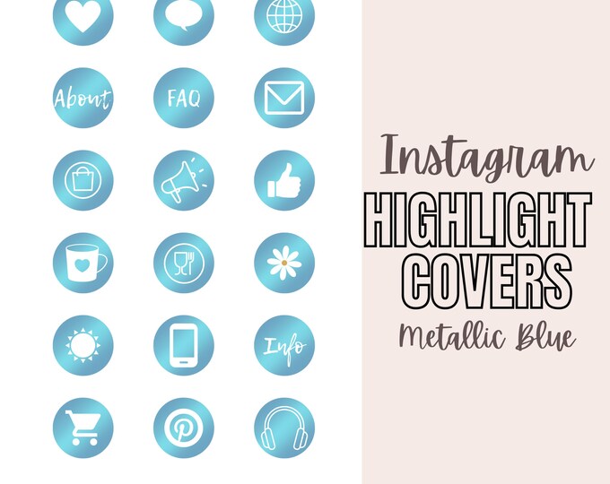 Light Blue Highlight Covers, Instagram Story Covers, Blue Instagram ...
