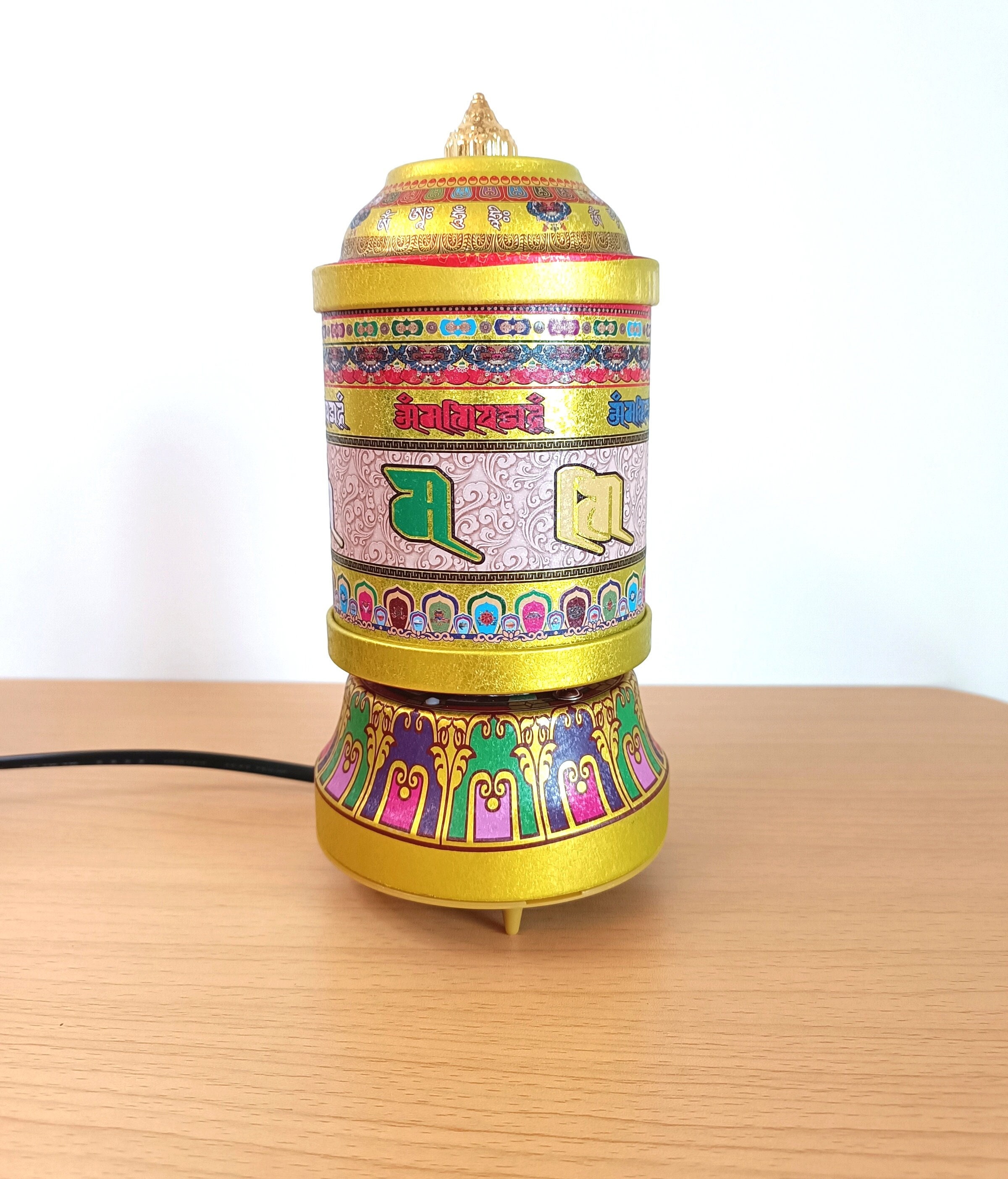 Tibetan Buddhist Mantra Table Prayer Wheel Yellow - Etsy