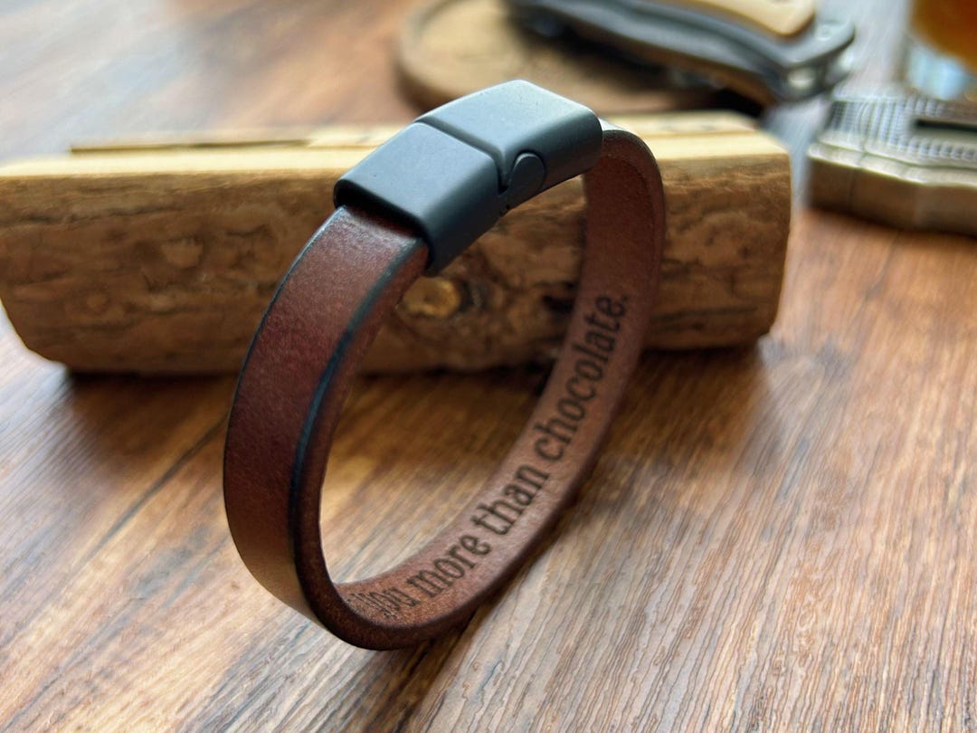 Personalised Hidden Message Bracelet, Real Leather Bracelet, Hidden ...