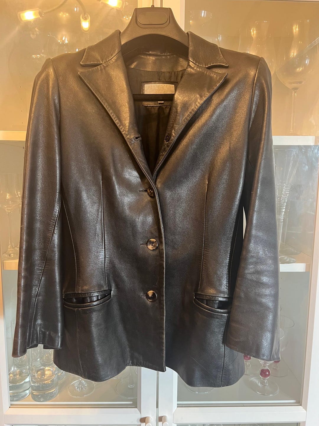 Jane Norris Vintage Black Leather Jacket - Size 12 - Good Condition, No ...