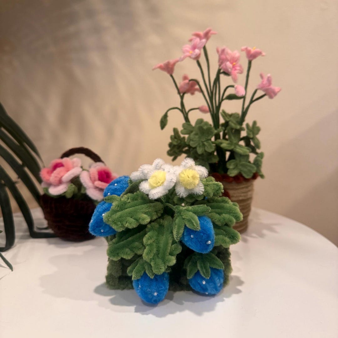 Handmade Pipe Cleaner Mini Potted Flower - Unique Home Decor/gift - Etsy