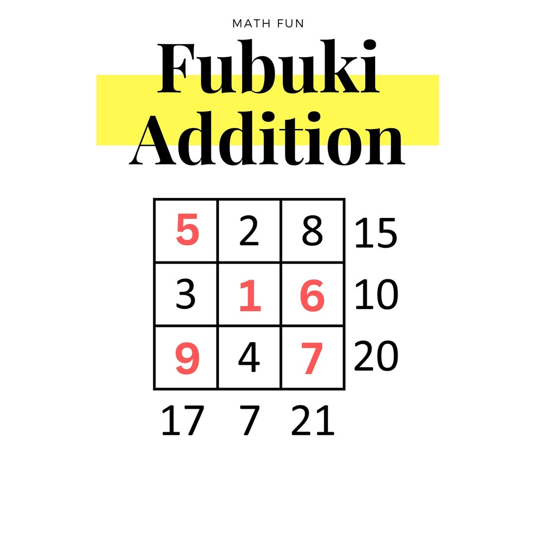 20 Fubuki Math Addition Worksheet Printables - Easy - Etsy