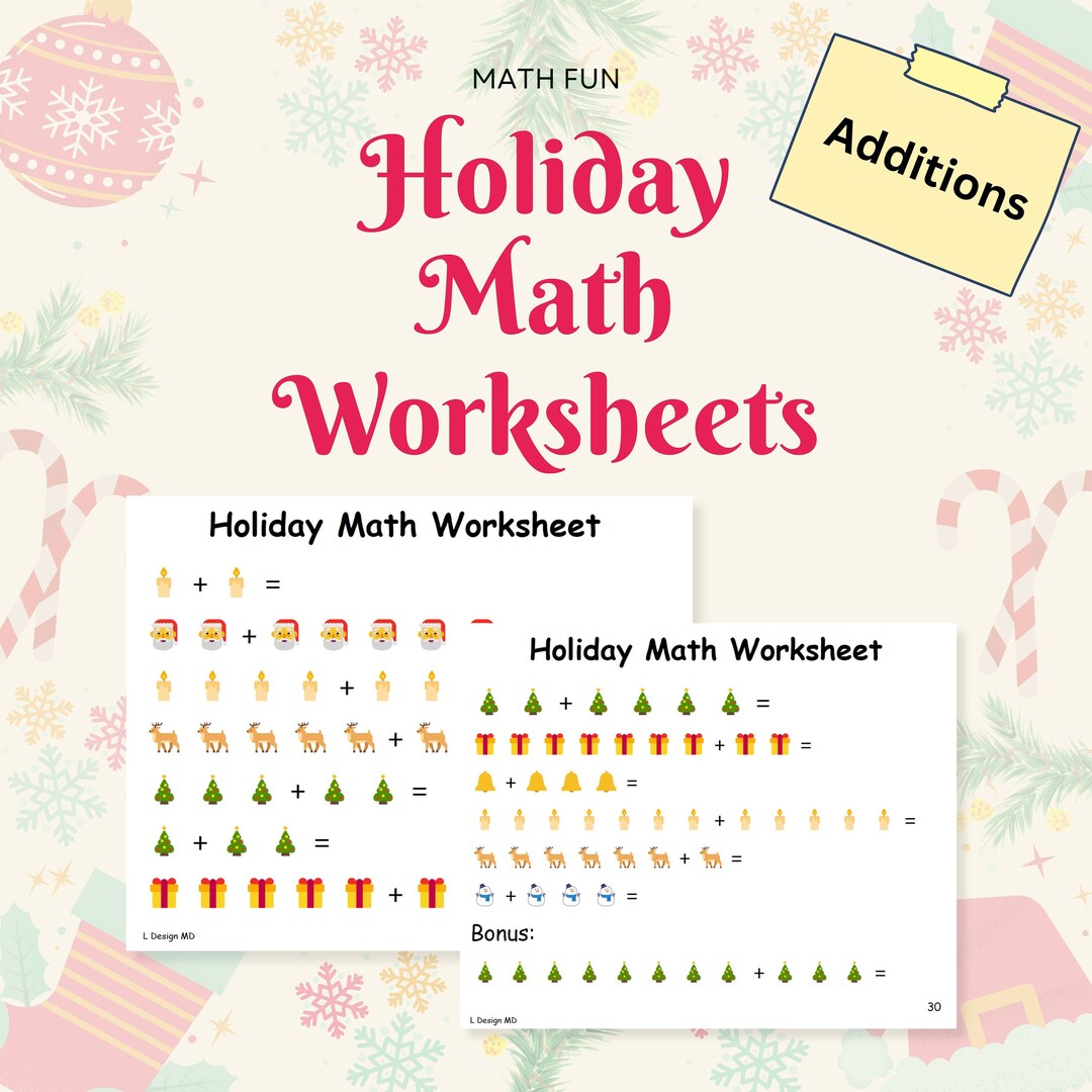 Fun & Educational Holiday Emoji Math Worksheets Engaging Single-digit ...