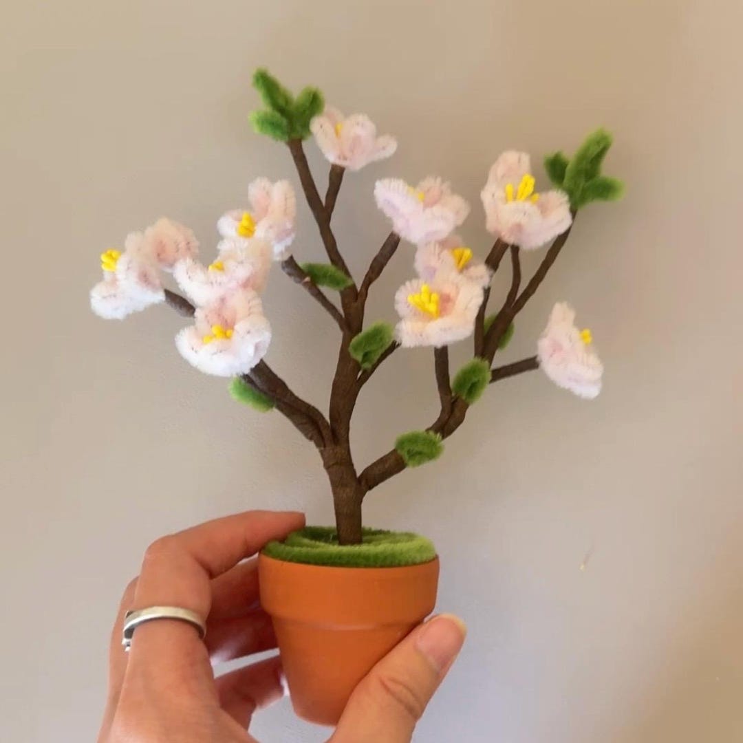 Handmade Pipe Cleaner Mini Potted Flower DIY Kit- Unique Home Decor ...