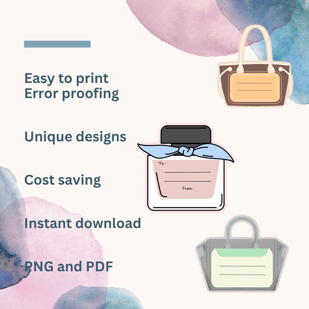 Printable Gift Note ｜greeting Card｜women’s Handbag and Fragrance ...