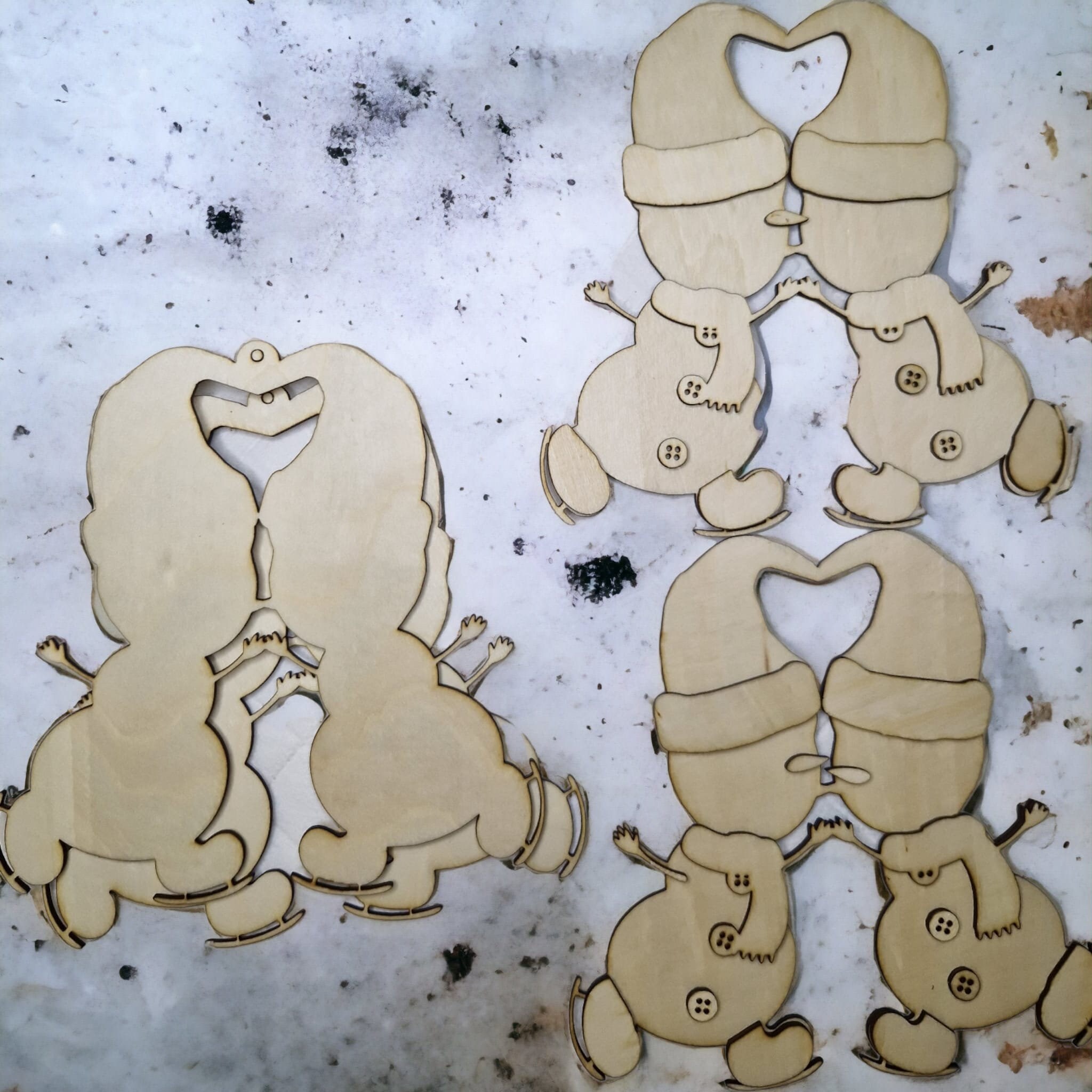 Kissing Snowmen SVG, DXF - Etsy