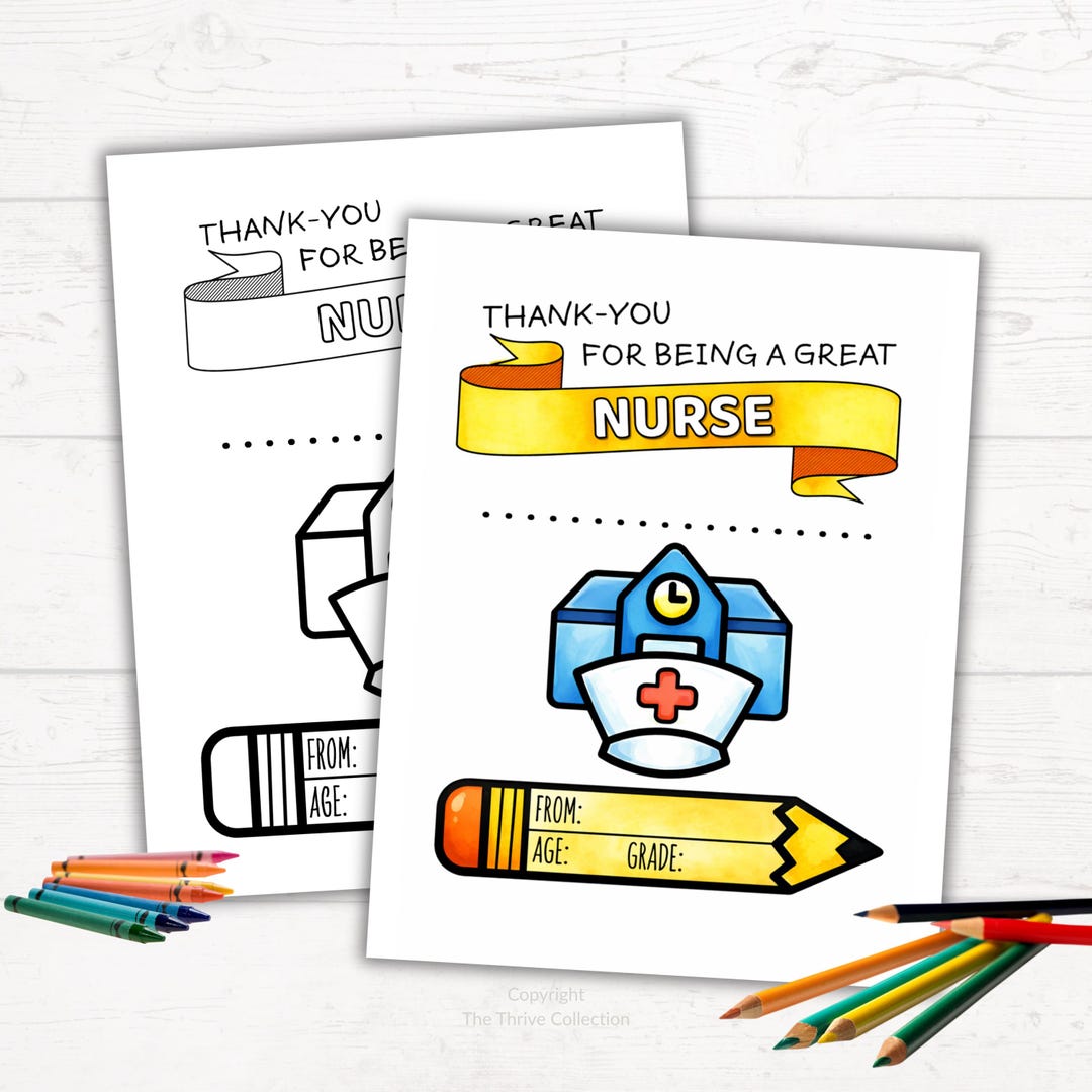 Elementary School Nurse Thank You Gift | Printable Coloring Pages ...