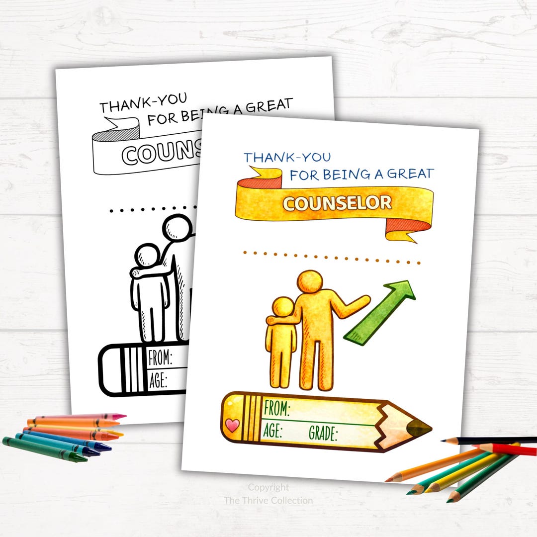 Guidance Counselor Thank You Gift | Printable Coloring Pages | INSTANT ...