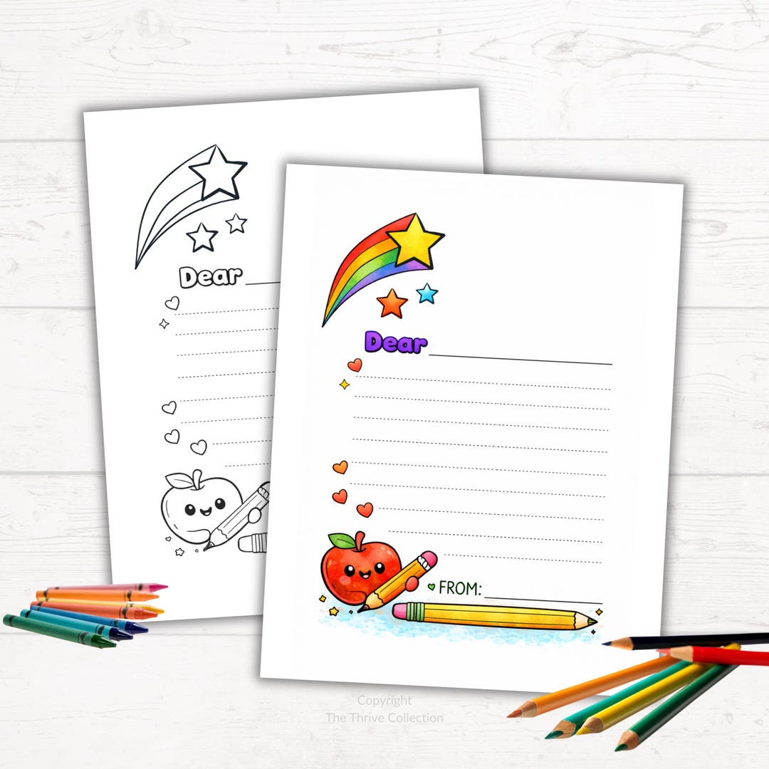 Kids Write-a-note Printable Coloring Pages | Instant Download ...