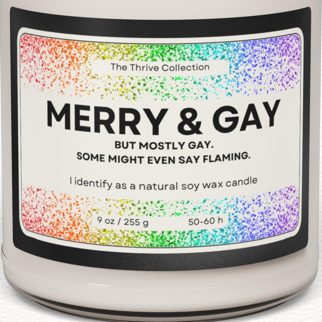 Merry and Gay Candle Gay Pride Candles Funny Gay Candles, LGBTQ+ ...
