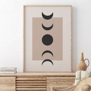 Mid Century Moon Print, Boho Wall Art, Mid Century Home Decor ...