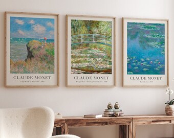 Set of 3 Monet Print Monet Painting Gallery Wall Set - Etsy