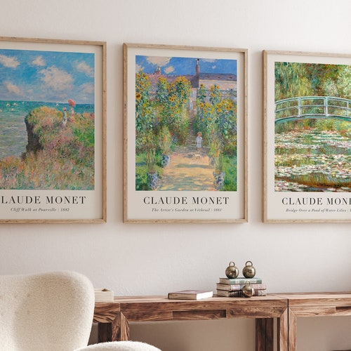 Claude Monet Print Set of 3 Gallery Wall Set Monet - Etsy