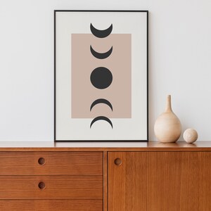 Mid Century Moon Print, Boho Wall Art, Mid Century Home Decor ...