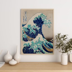 The Great Wave off Kanagawa Poster, Hokusai Print, Japanese Wall Art ...