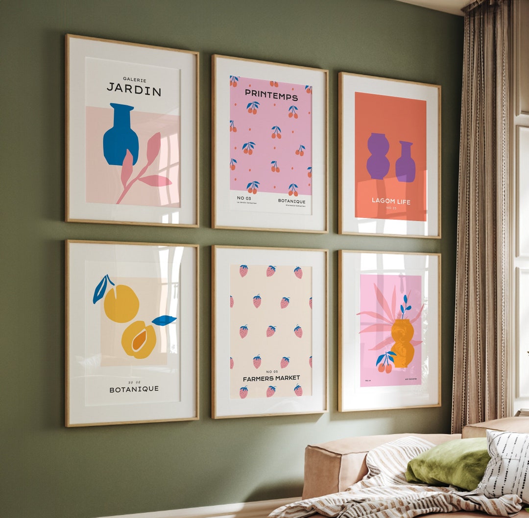 Abstrakte Drucke Set von 6, moderne druckbare Wandkunst, Blumenmarkt Druck Set, digitaler ...