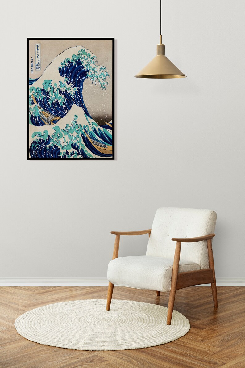 The Great Wave off Kanagawa Poster Hokusai Print Japanese - Etsy