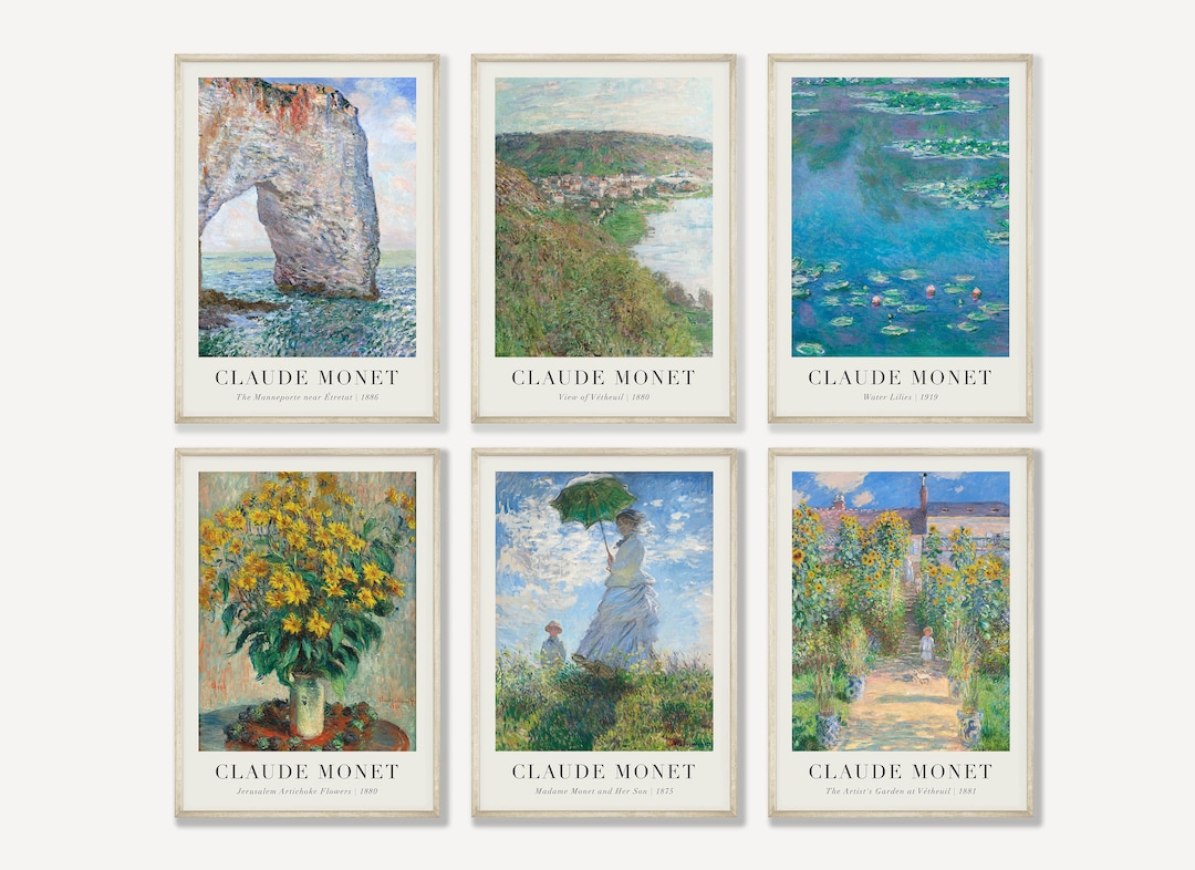 Claude Monet Print Set of 6, Gallery Wall Art, Eclectic Home Decor ...