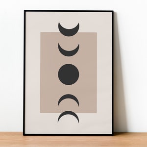 Mid Century Moon Print Boho Wall Art Mid Century Home Decor - Etsy