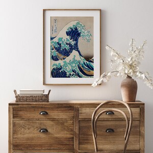 The Great Wave off Kanagawa Poster, Hokusai Print, Japanese Wall Art ...