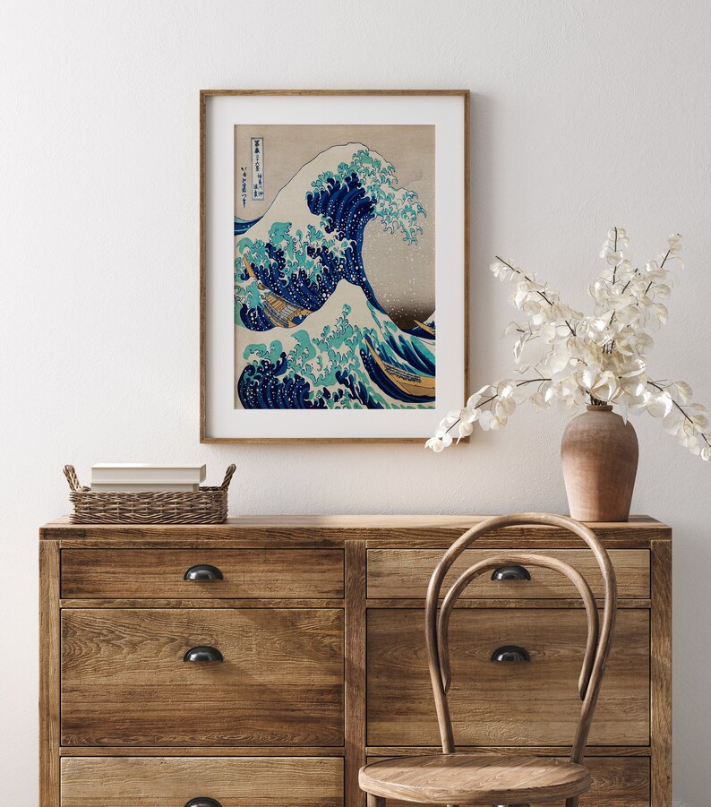 The Great Wave off Kanagawa Poster Hokusai Print Japanese - Etsy