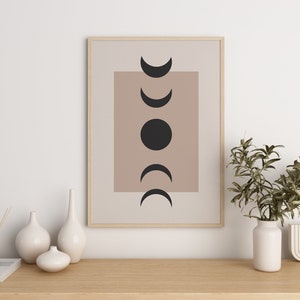 Mid Century Moon Print Boho Wall Art Mid Century Home Decor - Etsy