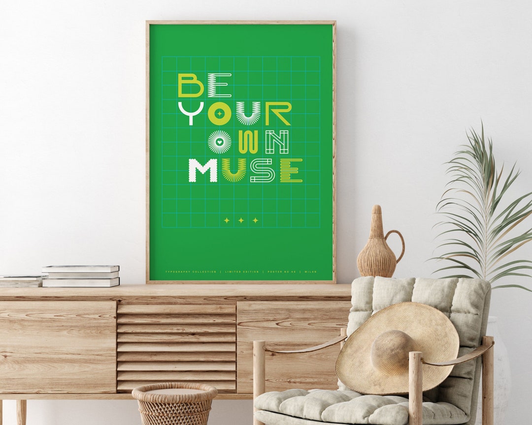 Colorful Typography Art, Maximalist Poster, Contemporary Wall Decor ...