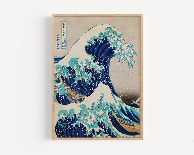 The Great Wave off Kanagawa Poster Hokusai Print Japanese - Etsy