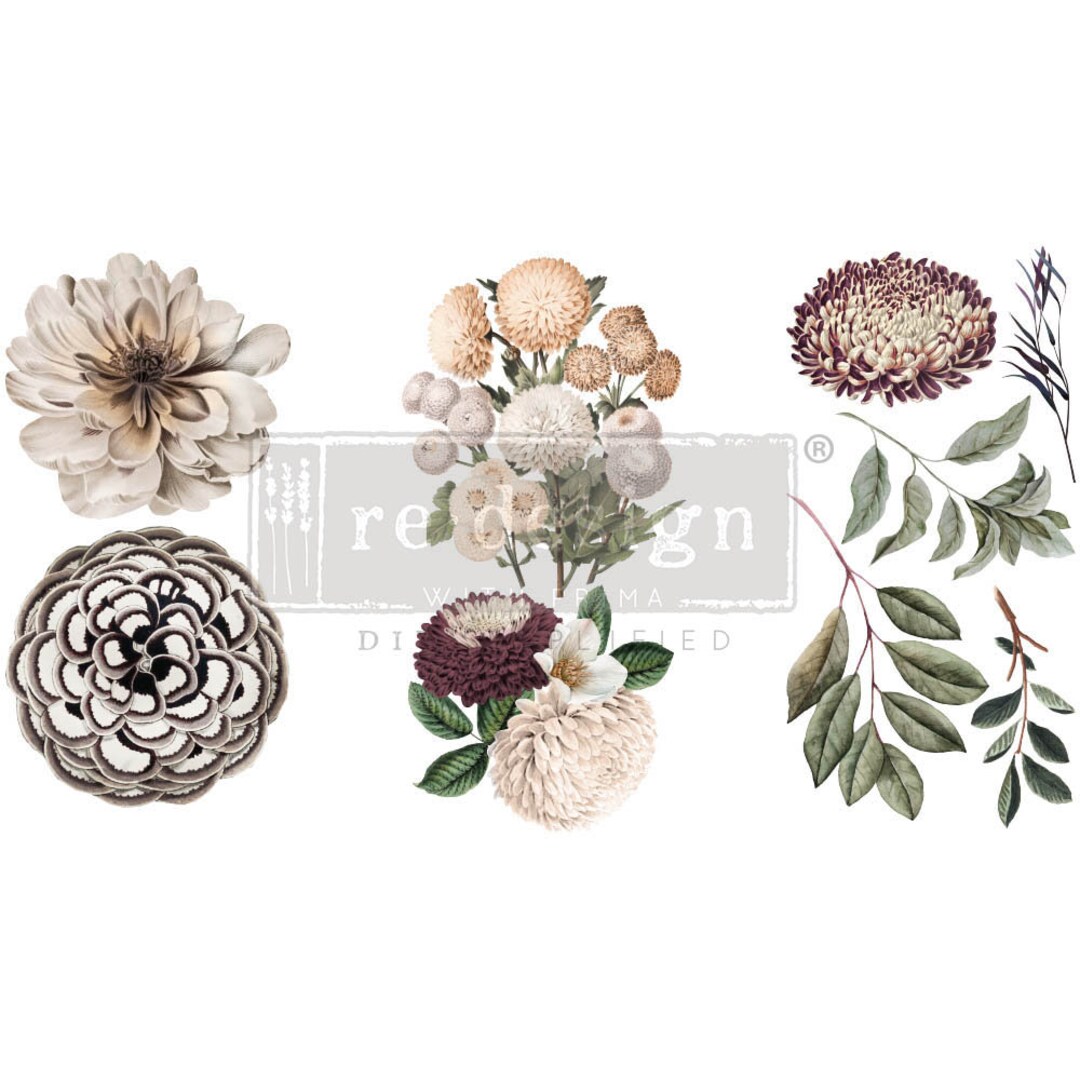Redesign With Prima/ Natural Flora Decor Transfers (3 Sheets) (6"x12 ...