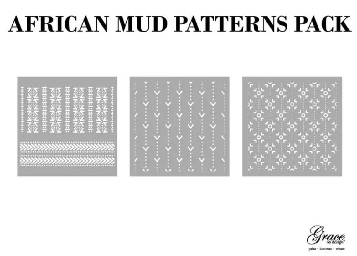 Grace on Design/ African Mud Stencil Pack 12" X 12" * - Etsy