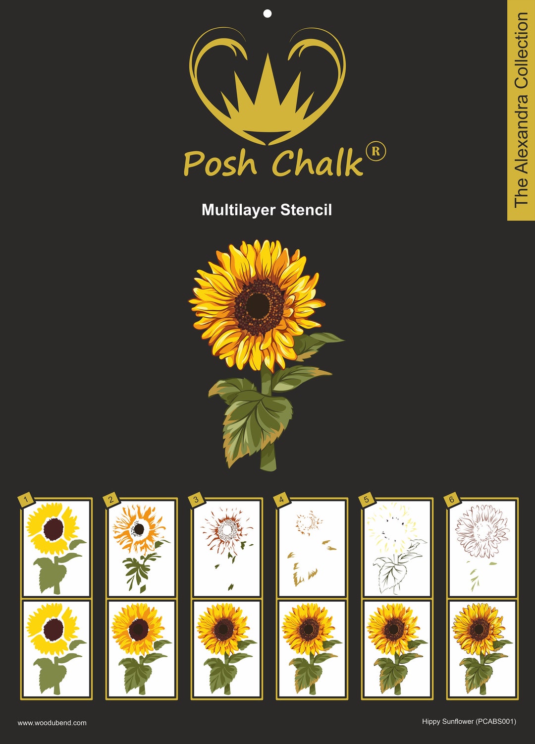 Posh Chalk Multilayer Stencil – Hippy Sunflower 10.2 in X 15.5 in * - Etsy
