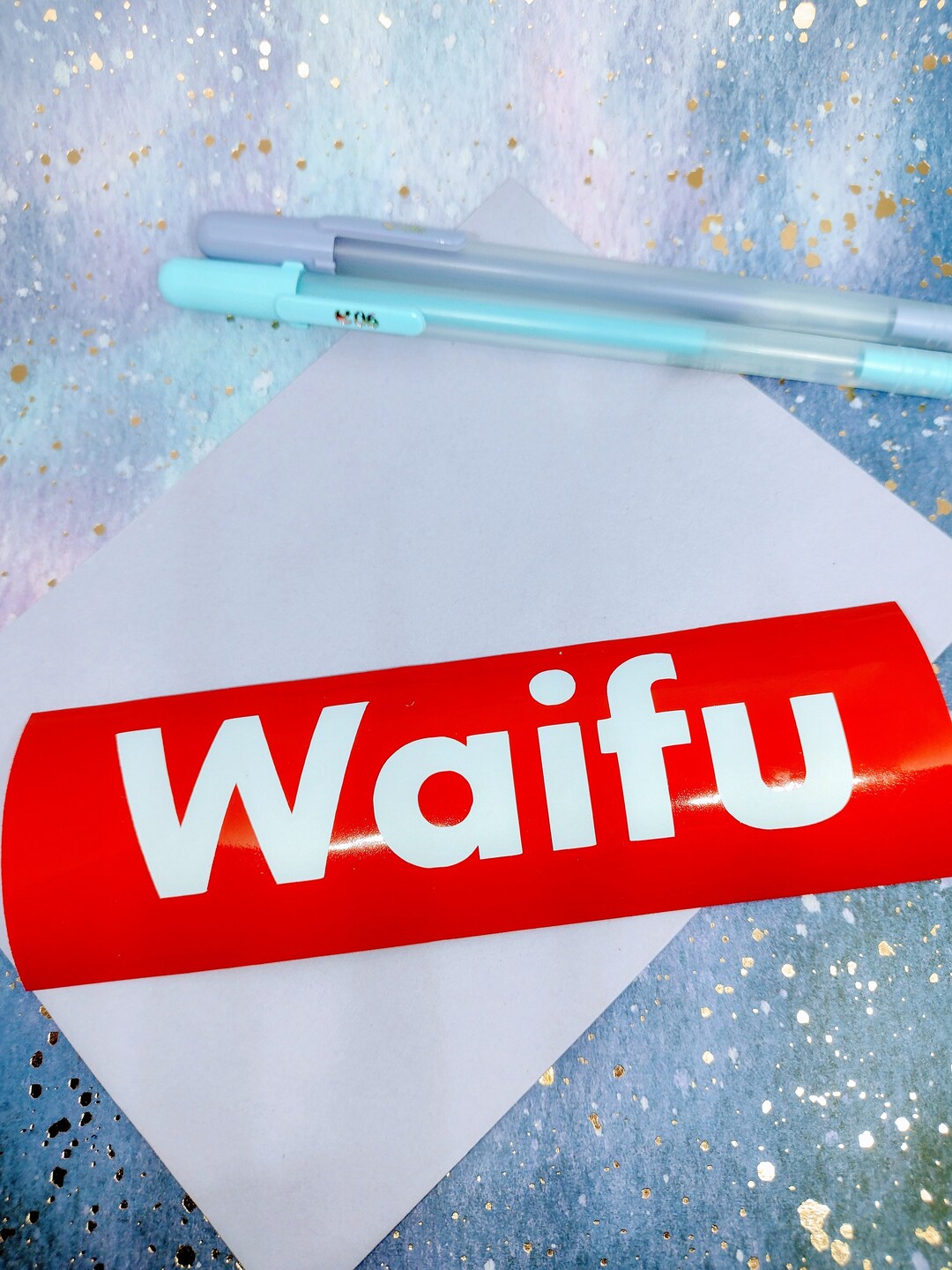 Waifu Vinyl Decal, Red and White Decal, Bumper Sticker, Slap Stickers ...