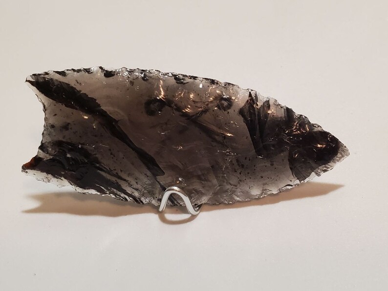 Tri Flow Obsidian Black Rock Concave Type Atlatl/spear Point - Etsy