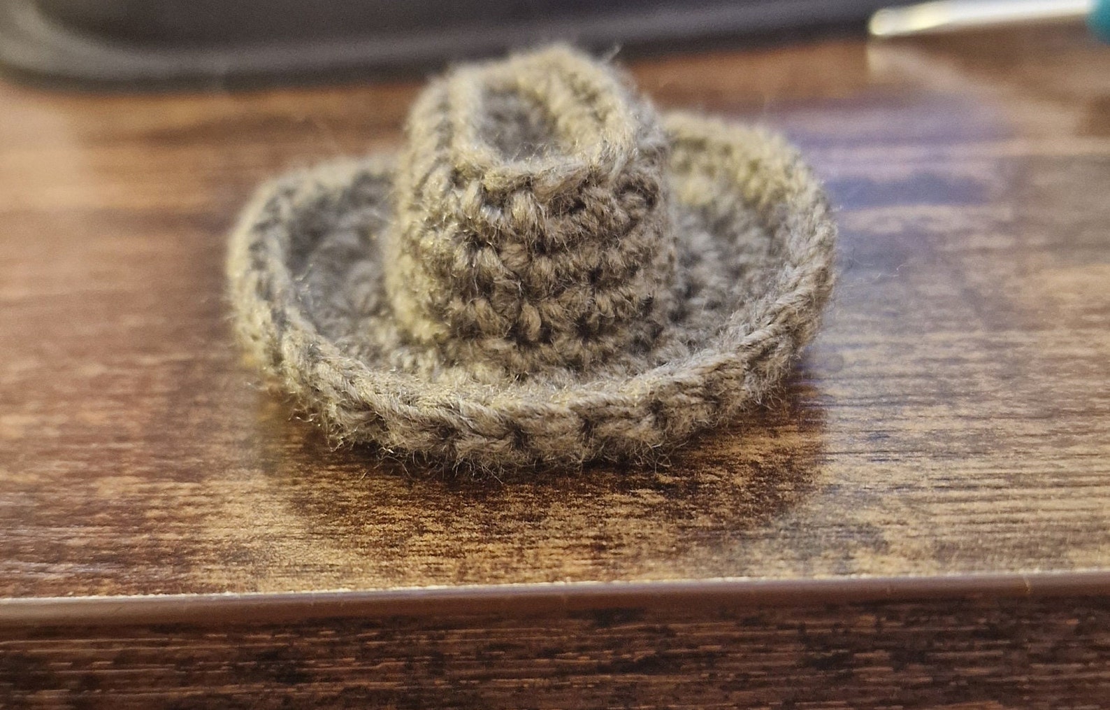 Mini Crochet Cowboy Hat Pattern: Bookmark or Car Hanger (digital ...