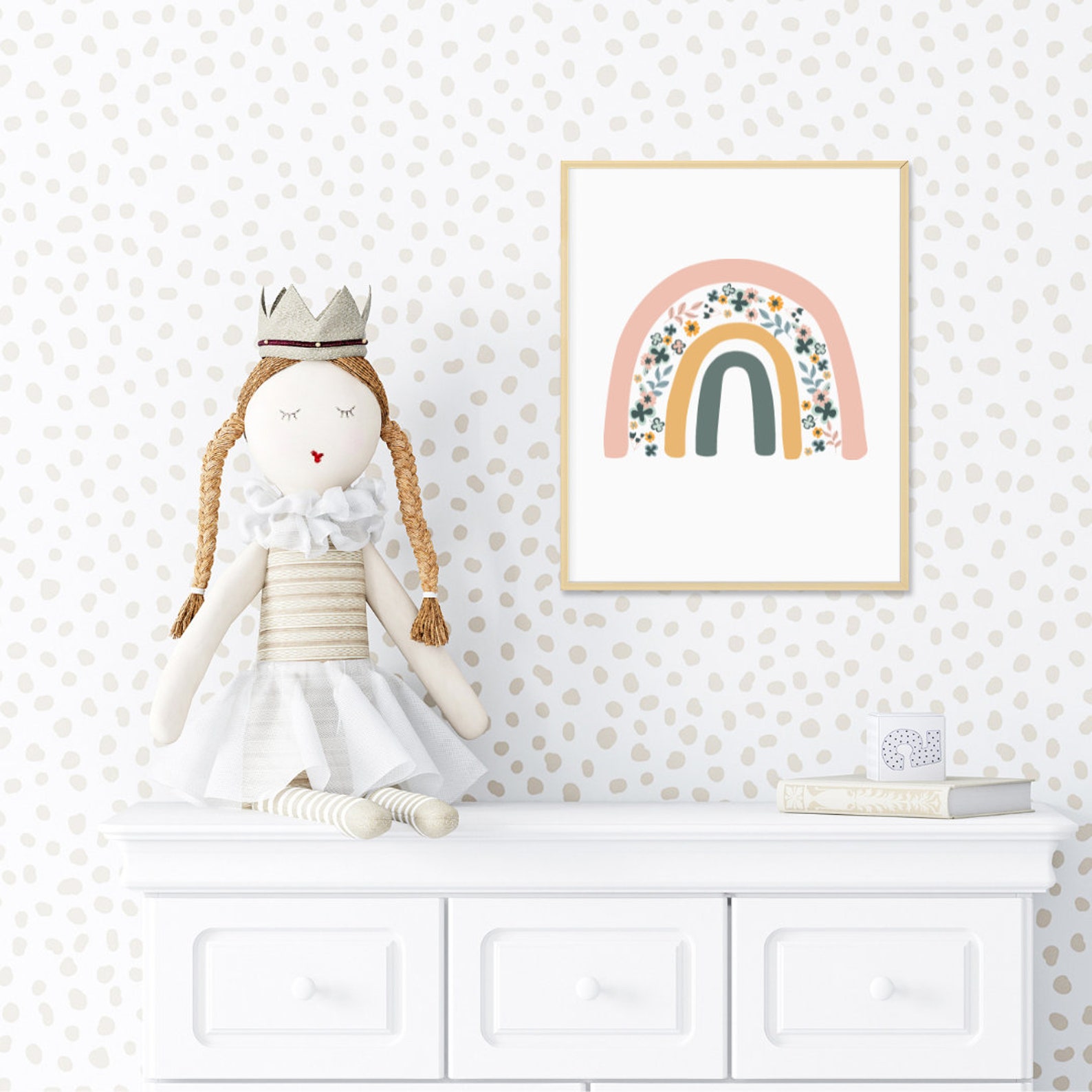 Pastel Boho Rainbow With Flowers Svg and Png Files, Bohemian Rainbow ...