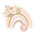 Peach Pastel Boho Rainbow With Flowers Png | Boho Pampas Grass Rainbow ...