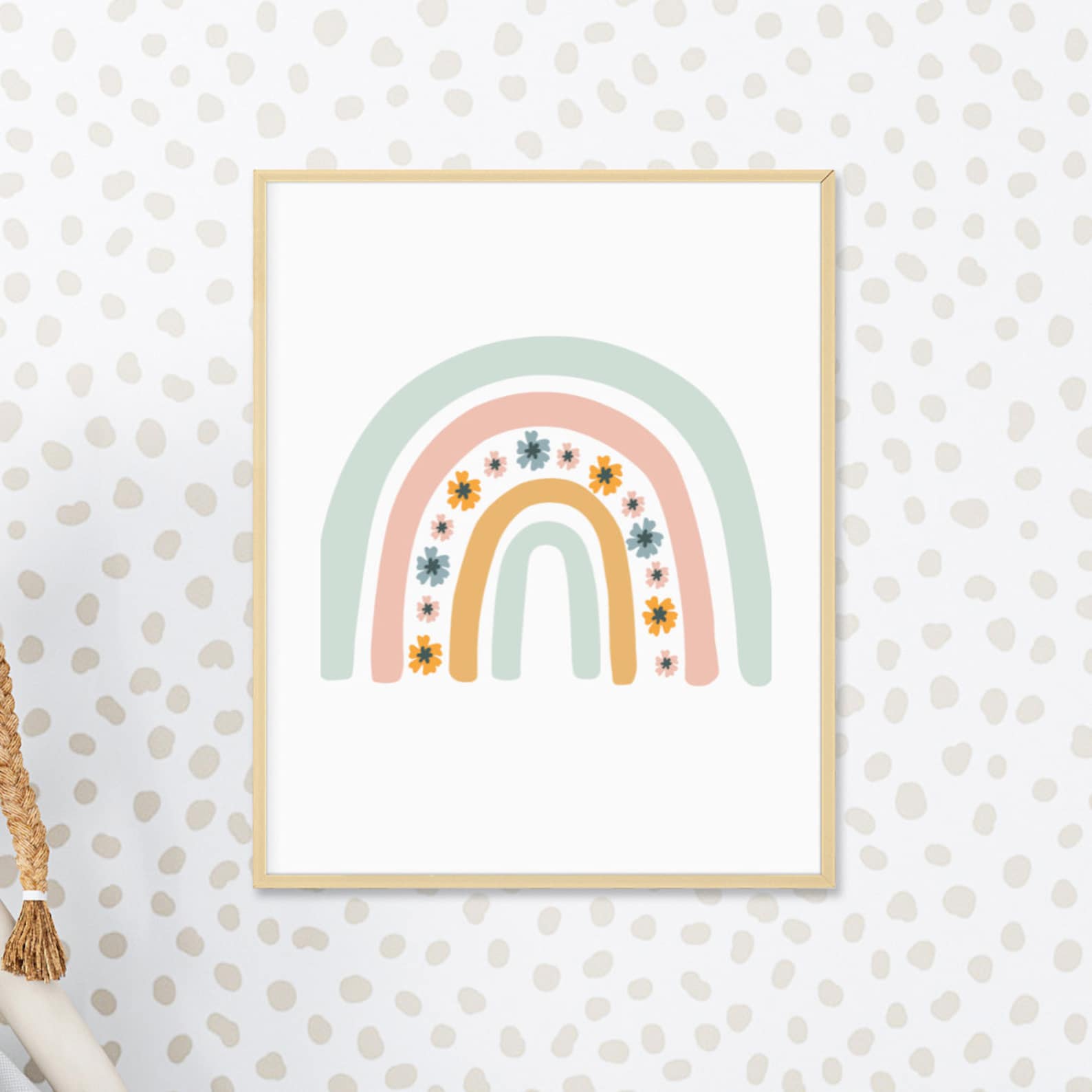 Pastel Boho Rainbow With Flowers Svg ,png, Eps Files | Rainbow With ...