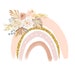 Peach Pastel Boho Rainbow With Flowers Png | Boho Pampas Grass Rainbow ...