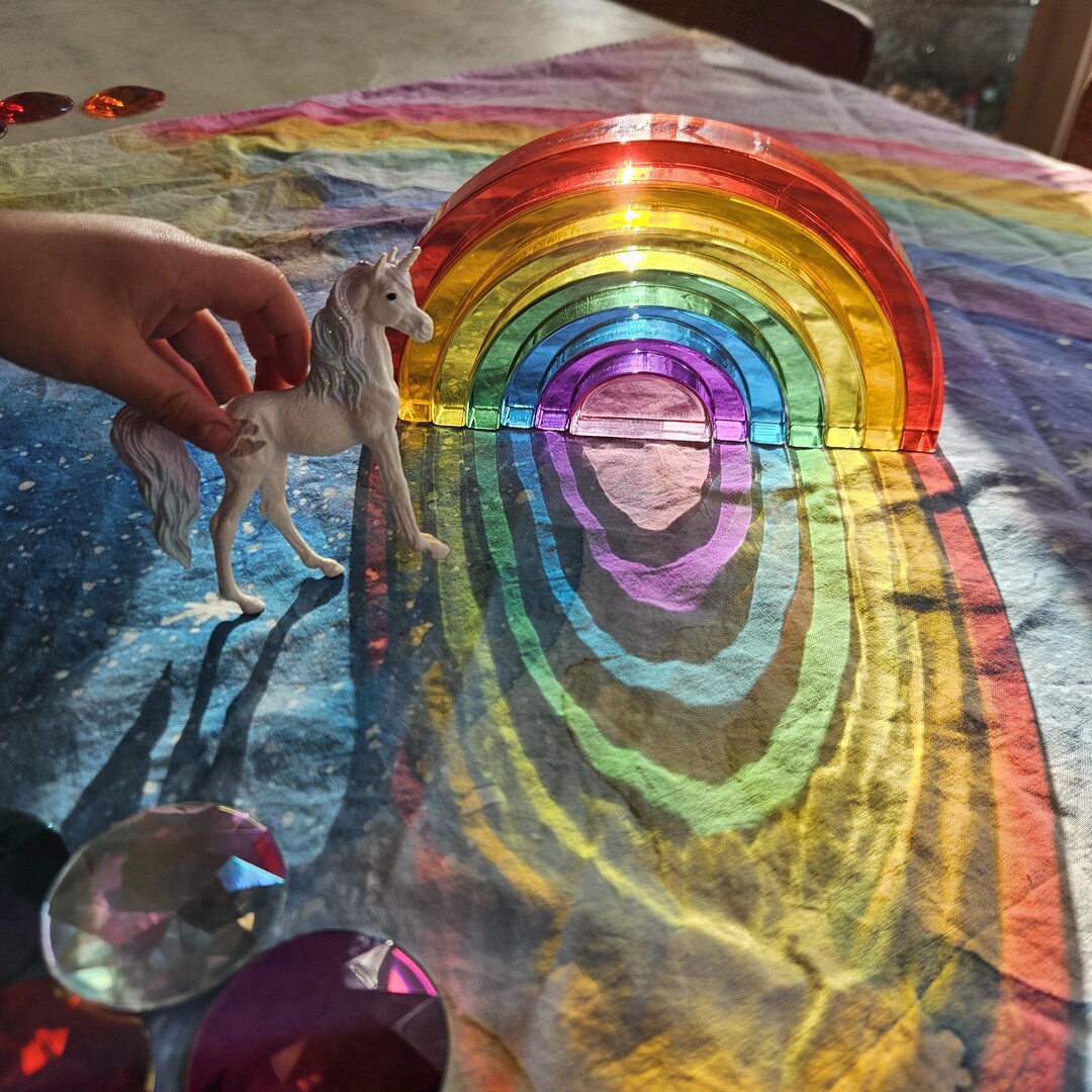 Lucite Rainbow Stacking 7 Pcs, Acrylic Rainbow, Lucite Acrylic Toy ...