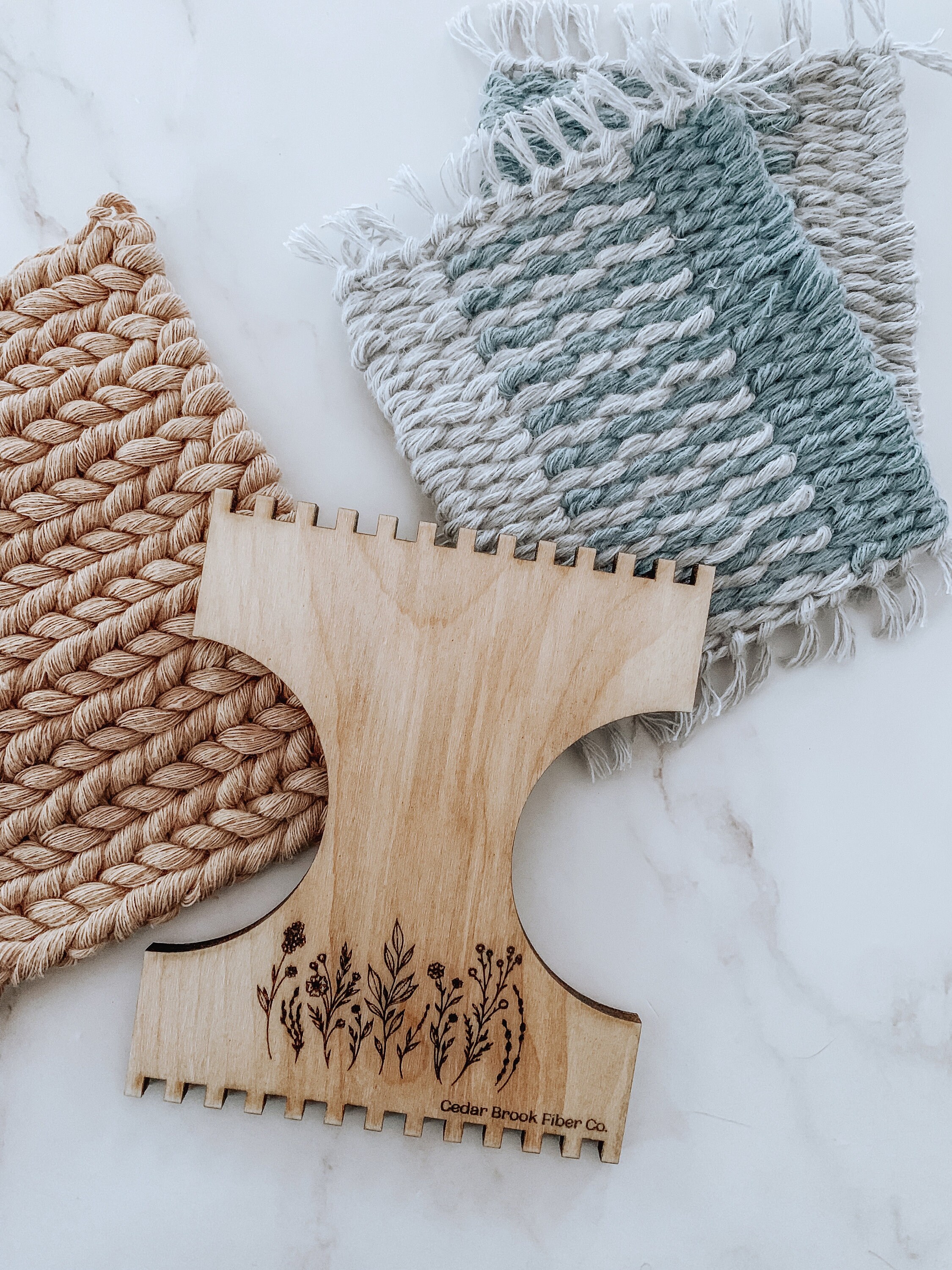 Super Mini Weaving Loom | Hand Loom for Coasters & Mug Rugs | Wood ...