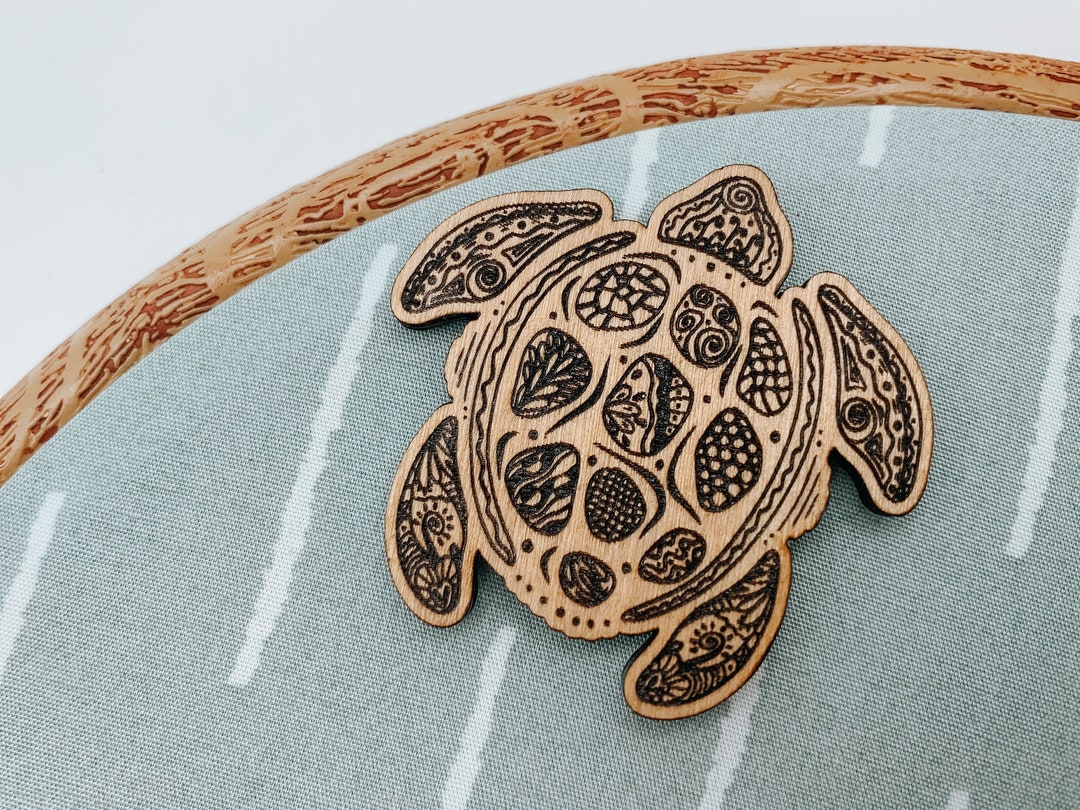 Needle Minder | Sea Turtle | Wood Magnetic Needle Minder for Cross Stitch - Embroidery - Sewing ...