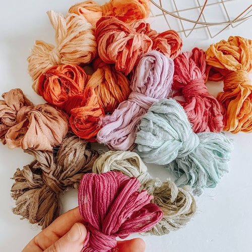 Recycled Silk Chiffon Ribbon Raw Edge for Macramé Weaving - Etsy