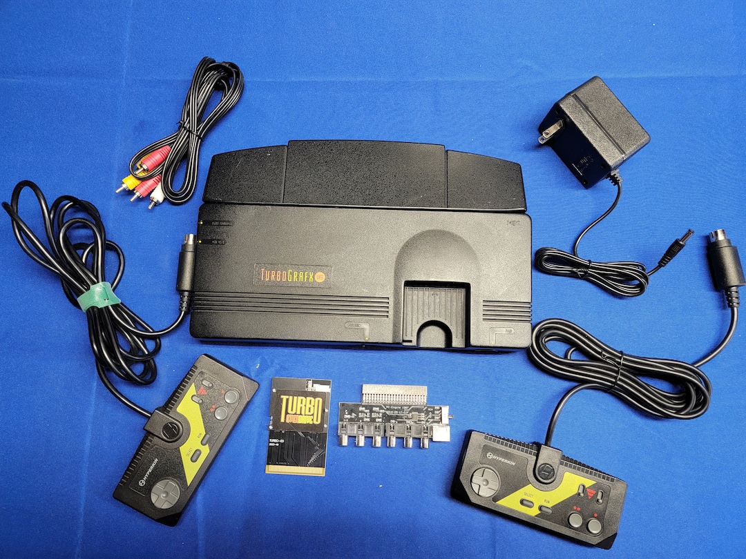Turbografix-16 TG16 TG-16 Console With Turbo Everdrive, 2 Controllers ...