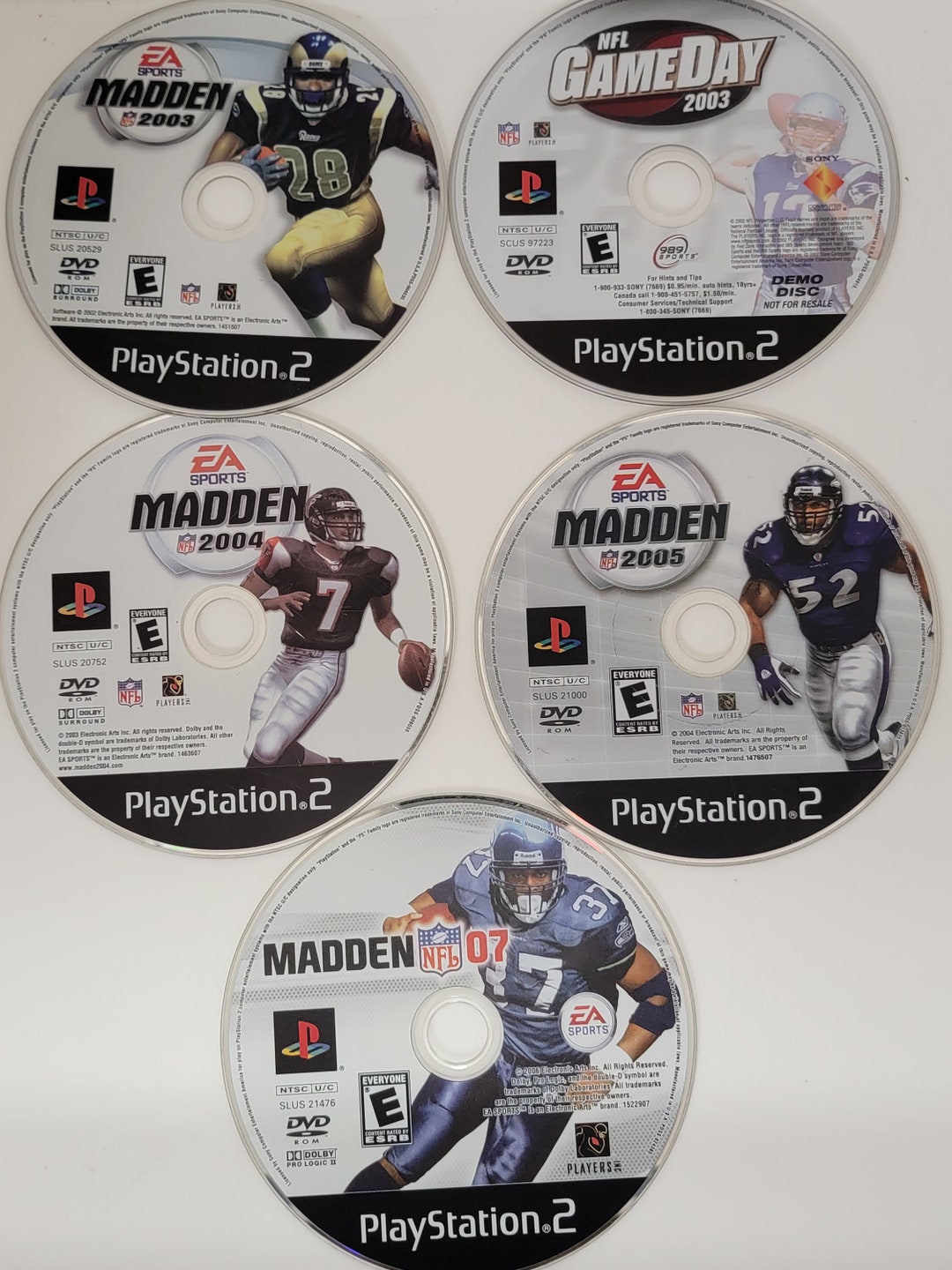 5-game Pack___madden NFL Football Playstation 2 Game PS2 - Etsy