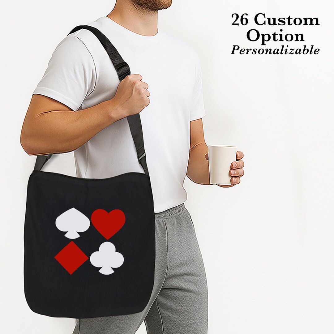 Personalized Bridge Tote Bag, Card Suits Crossbody, Bridge Lover Gift ...