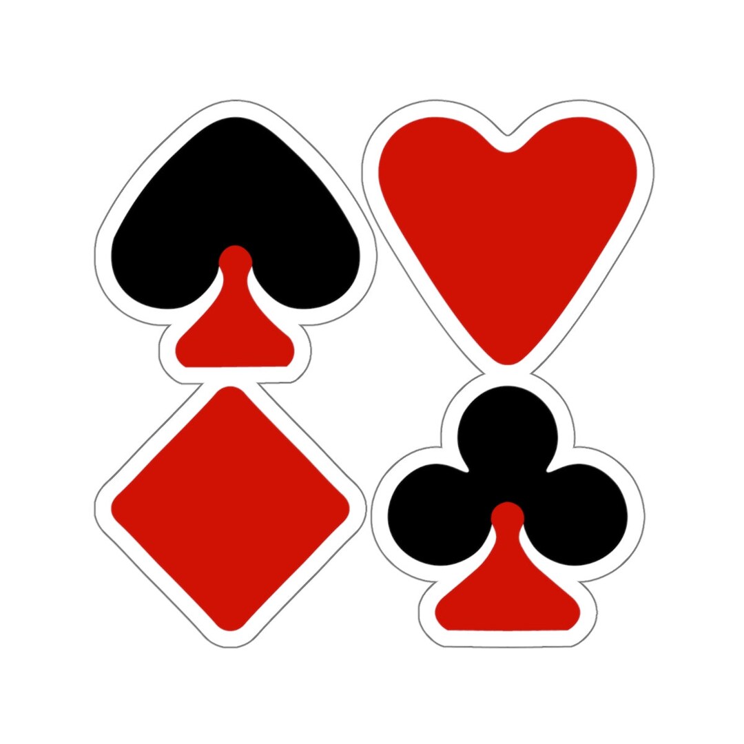 Bridge Card Suit Kiss-cut Stickers Spade, Heart, Diamond, Club Decals ...