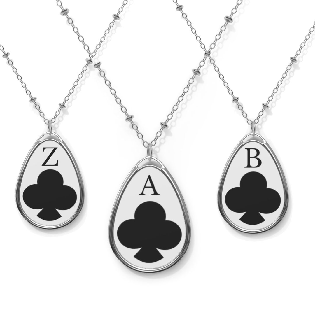Personalized Club Symbol Card Player Necklace - Customizable Good Luck ...